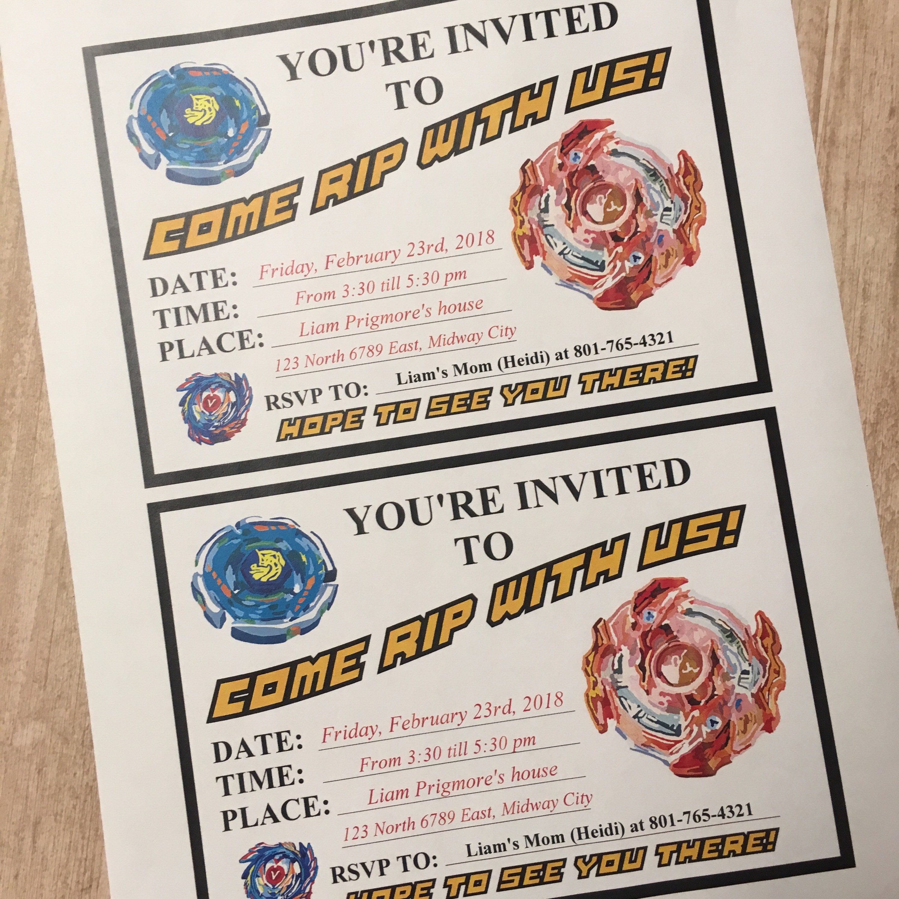 Digital Beyblade DIY EDITABLE Birthday Party Invitation PDF Instant ...