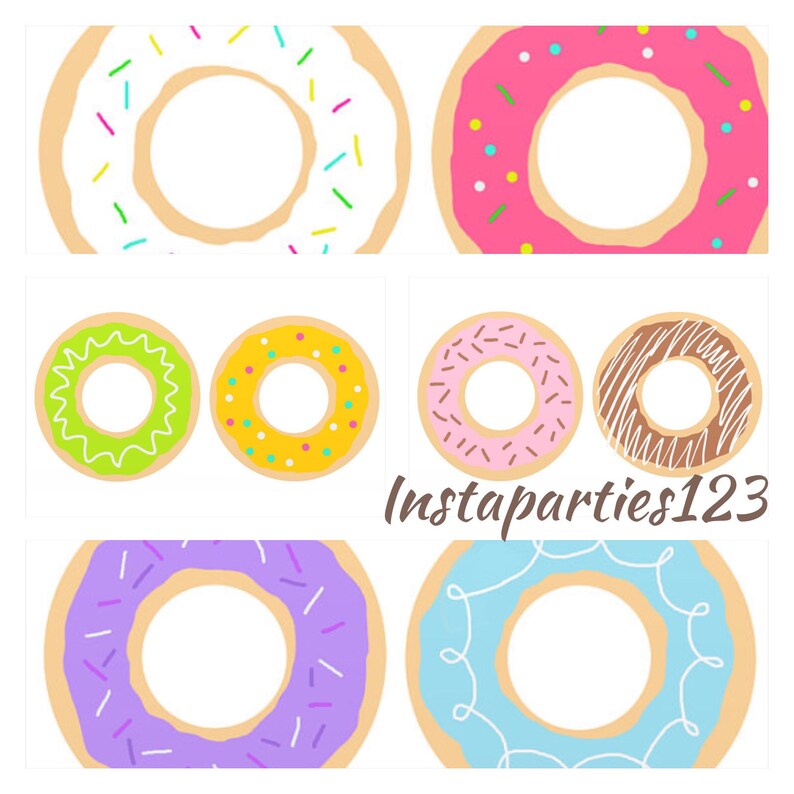 DIGITAL Donut Doughnut Garland Decoration Instant Download - Etsy