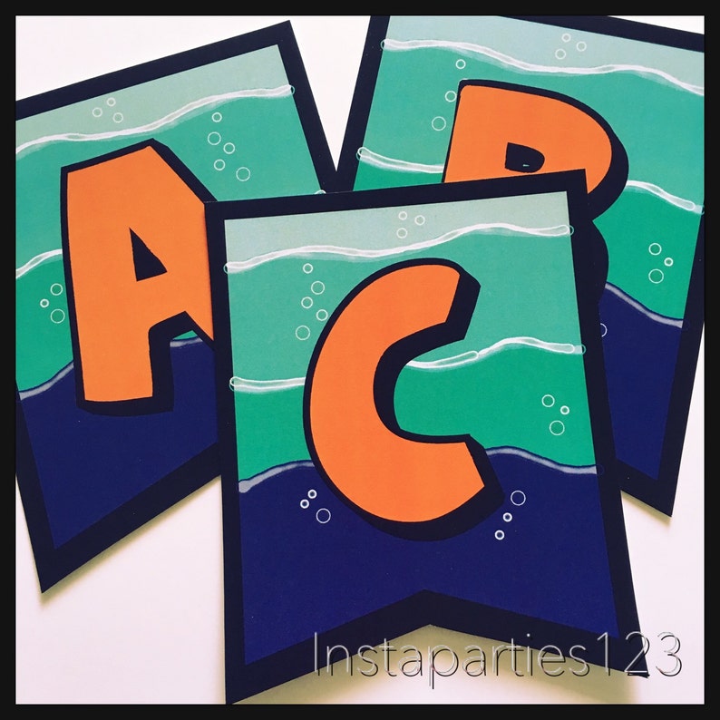 DIGITAL Ocean Alphabet Banner Instant Download Finding Dory | Etsy