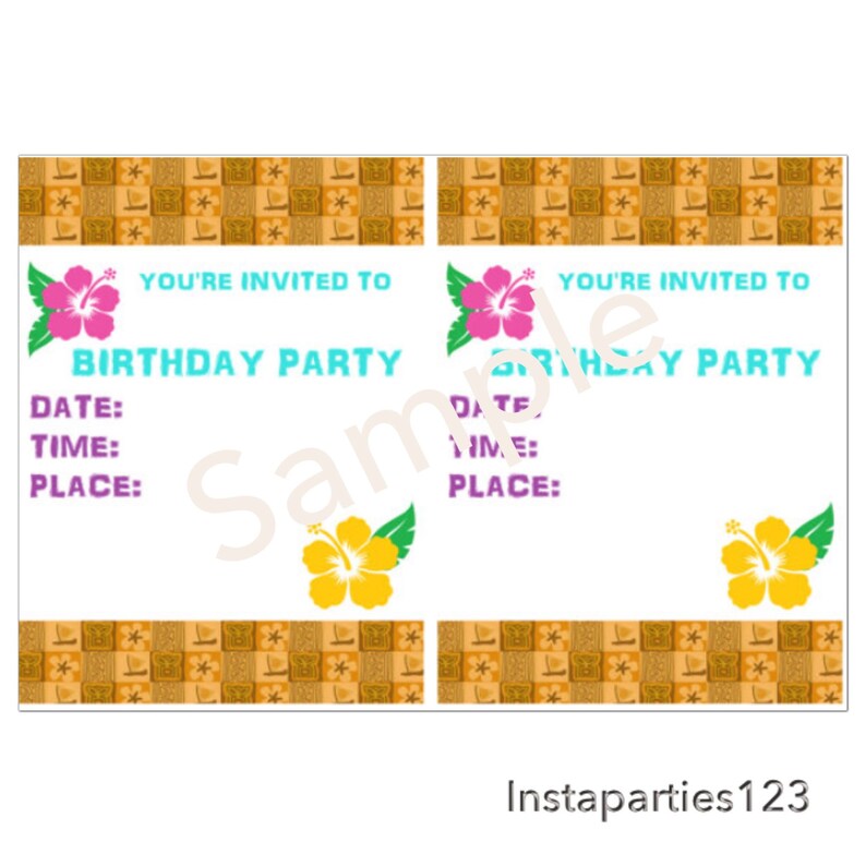 DIGITAL Polynesian Birthday Party Invitation Editable Moana Hawaiian ...
