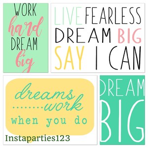 DIGITAL Dream Big Photo Booth Props Sayings 21 Files Instant Downloads ...
