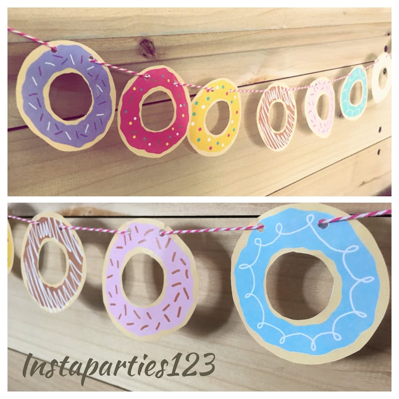 DIGITAL Donut Doughnut Garland Decoration Instant Download - Etsy