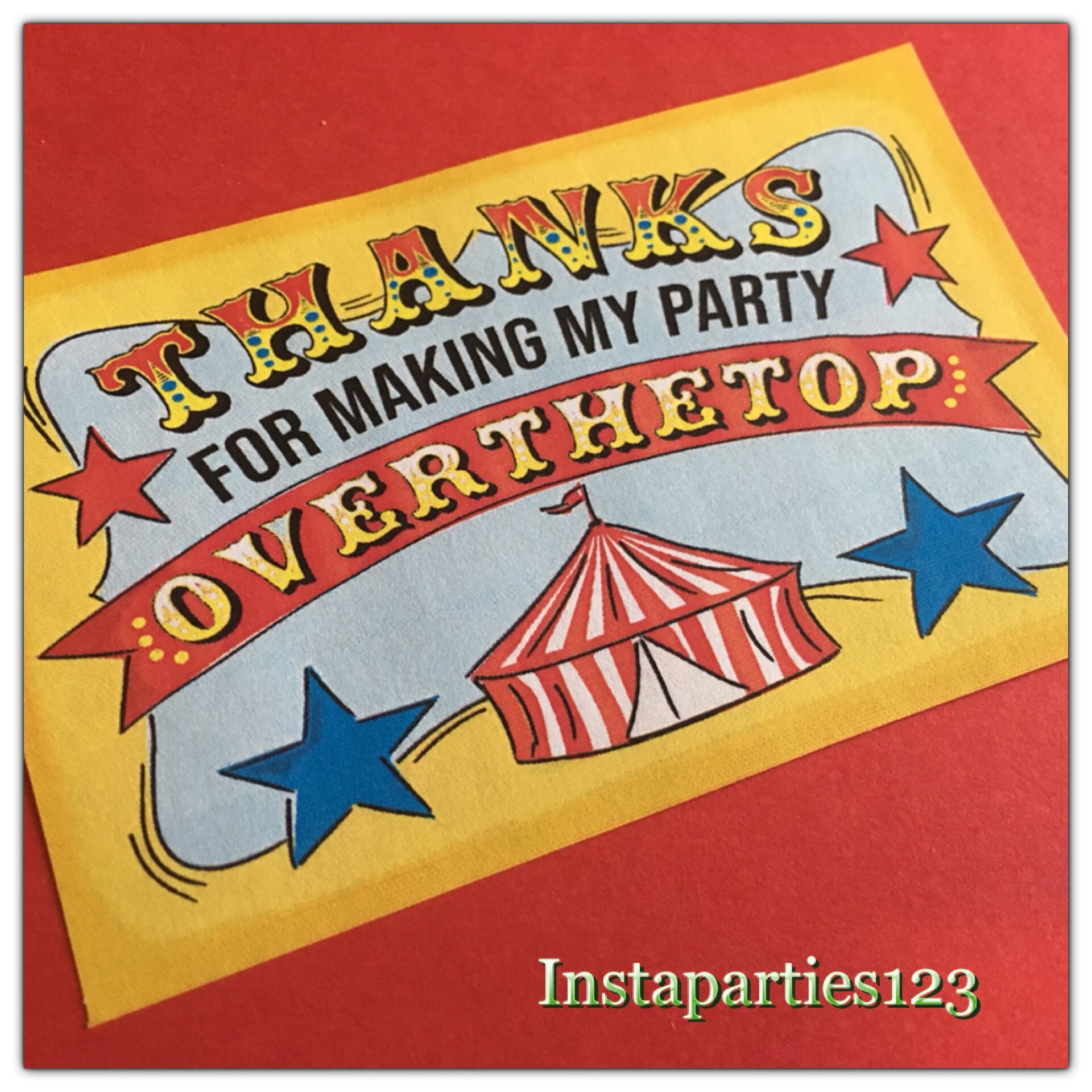 DIGITAL Over the Top Circus Thank You Tags Labels Instant Download PDF ...