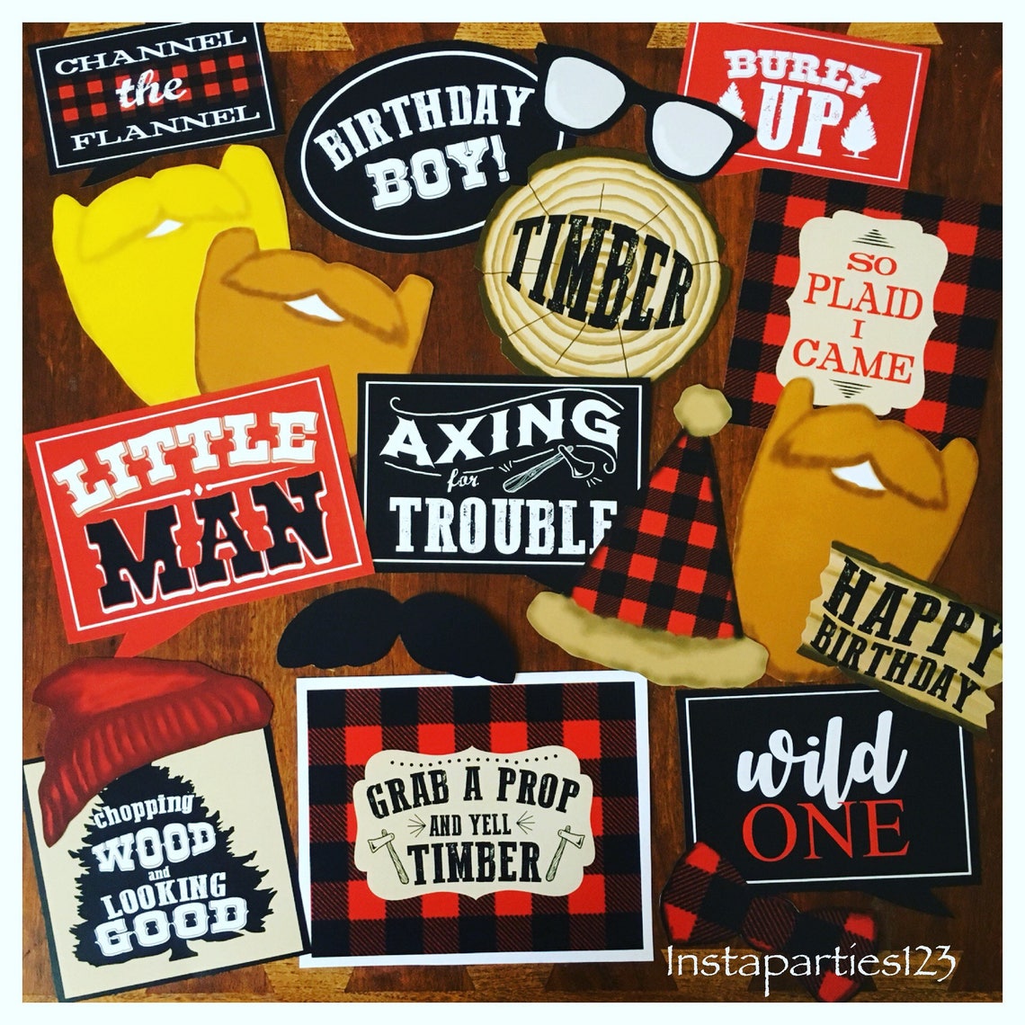 DIGITAL Instant Download Lumberjack Photo Booth Props - Etsy