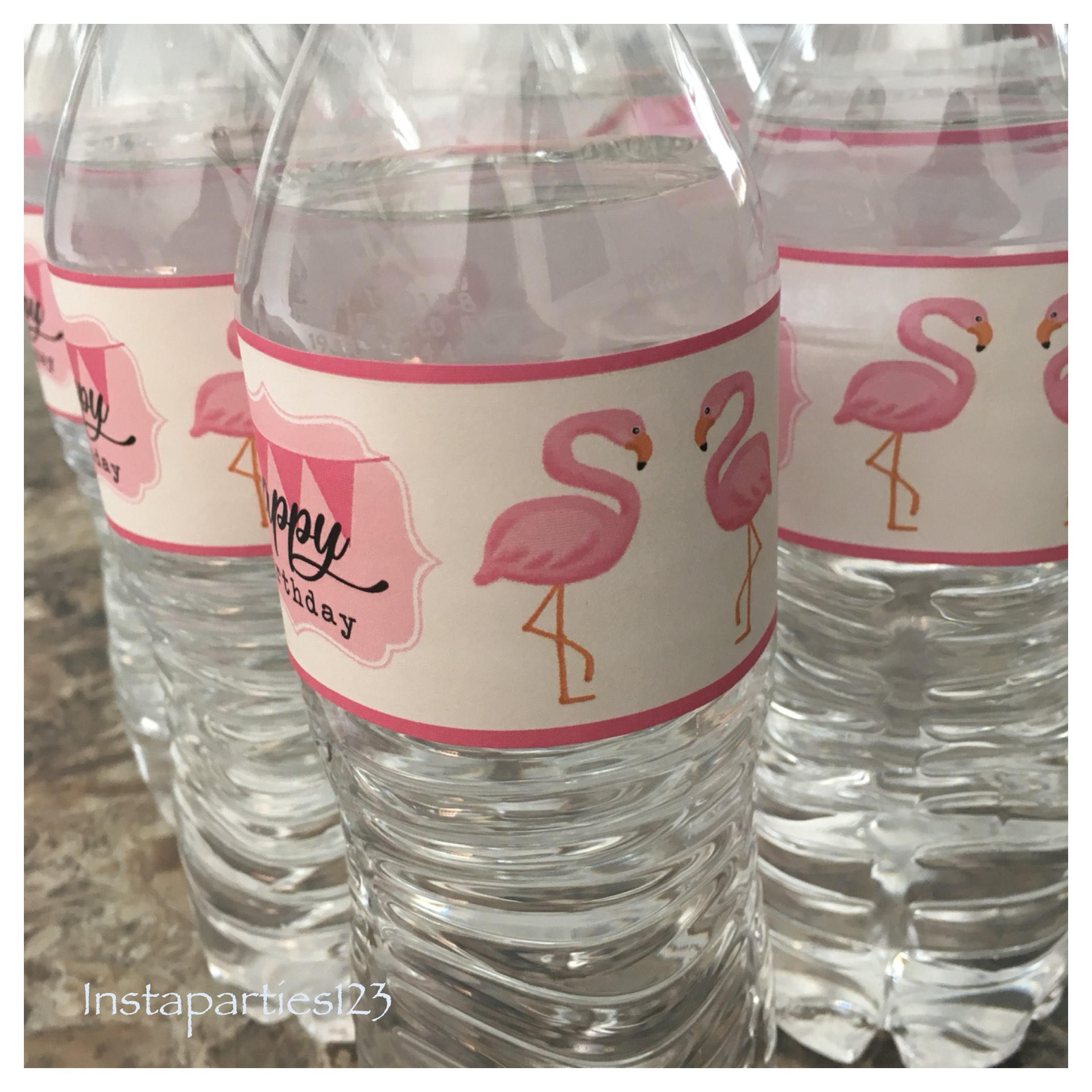 DIGITAL Flamingo Water Bottle Labels Birthday Party Flamingle | Etsy