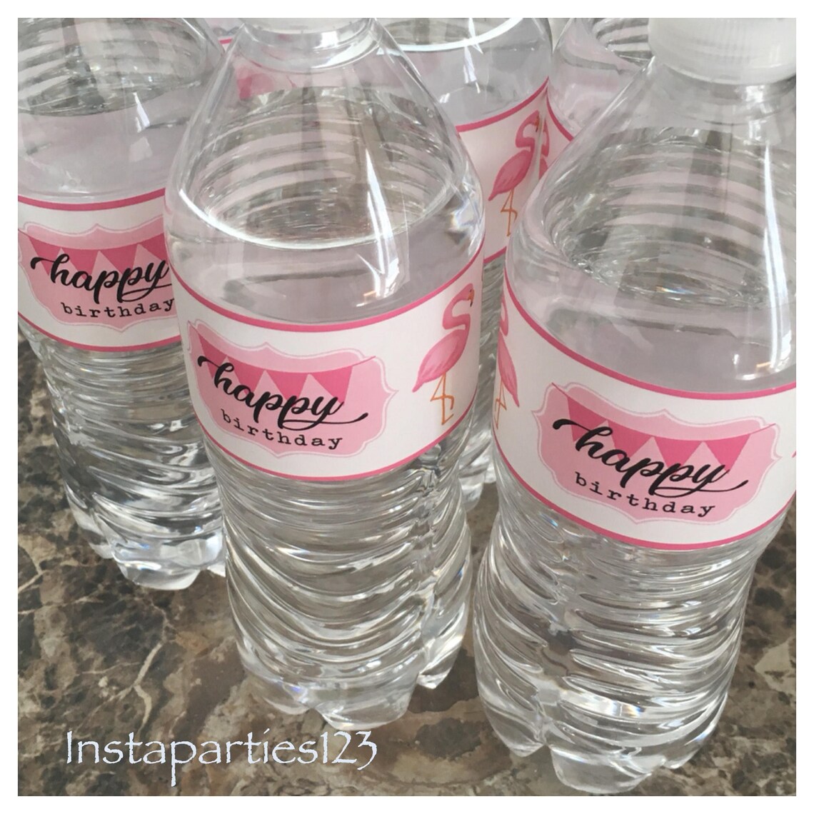 Digital Flamingo Water Bottle Labels Birthday Party Flamingle Etsy