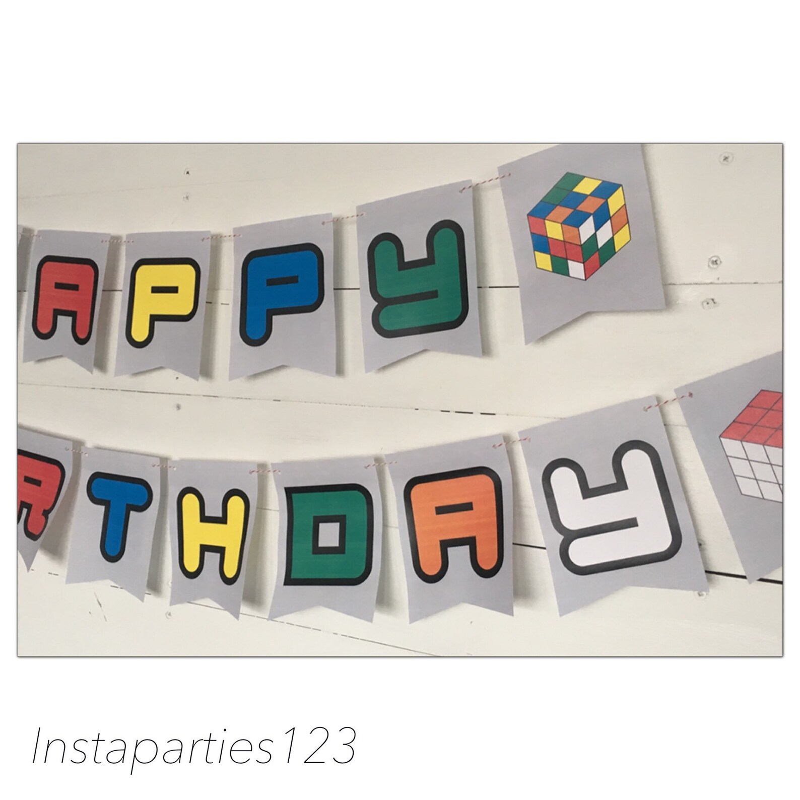 DIGITAL Rubiks Cube Banner Instant Download Happy Birthday - Etsy