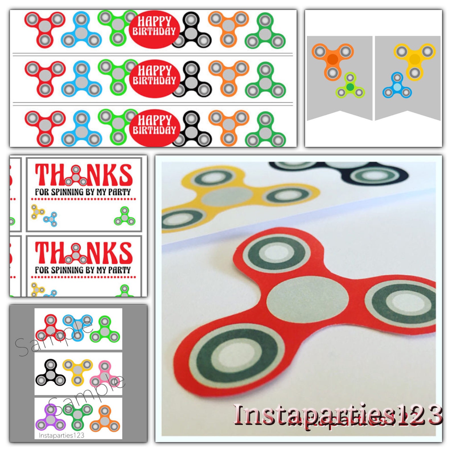 Digital Complete Party EDITABLE Fidget Spinner Birthday - Etsy