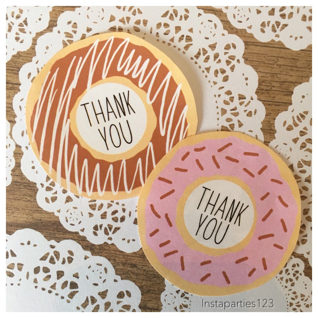 DIGITAL Donut Thank You Tags Doughnut Instant Download Teacher ...