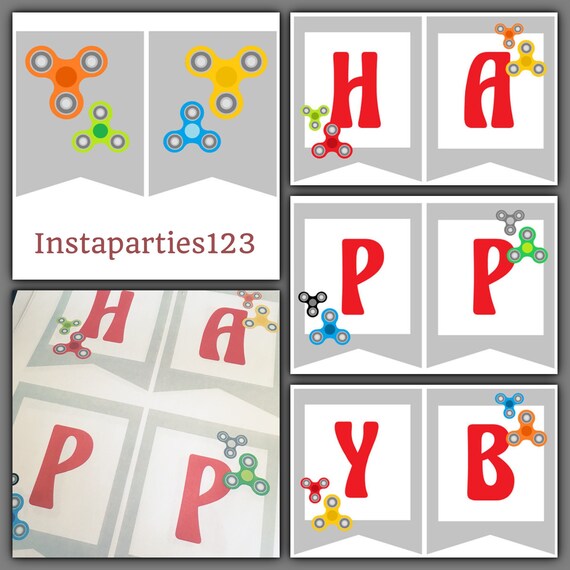DIGITAL Fidget Spinner Banner Birthday Party Instant Download - Etsy
