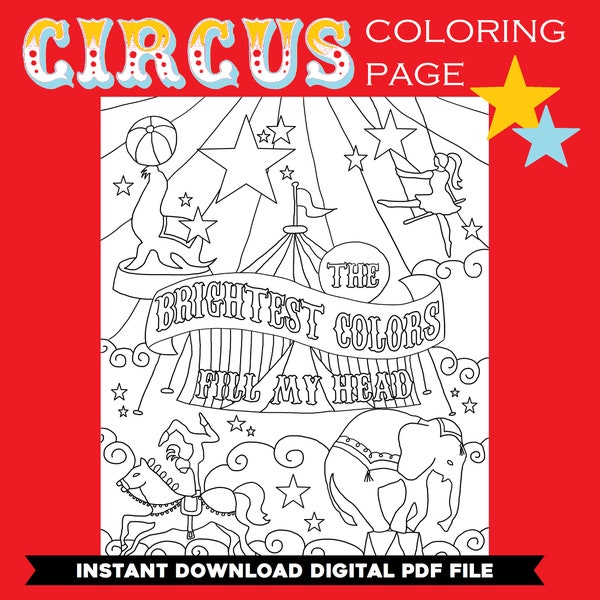 Coloring Carnival Page Circus Party - Etsy