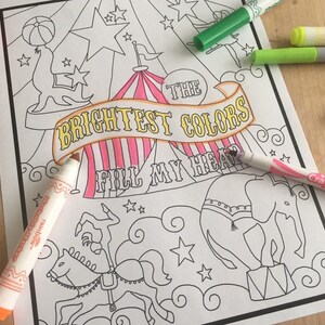 DIGITAL Circus Color Page Instant Download PDF File Greatest Show Big ...