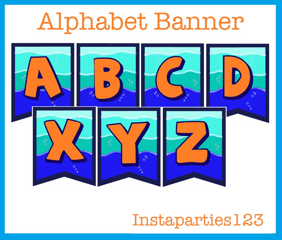 DIGITAL Ocean Alphabet Banner Instant Download Finding Dory - Etsy