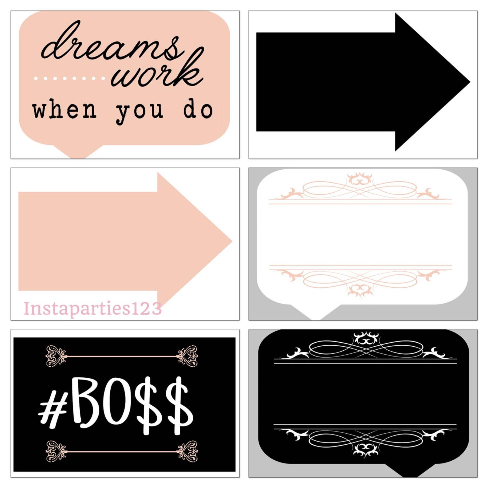 DIGITAL Boss Babe Photo Booth Props Sayings 19 Files Instant Downloads ...