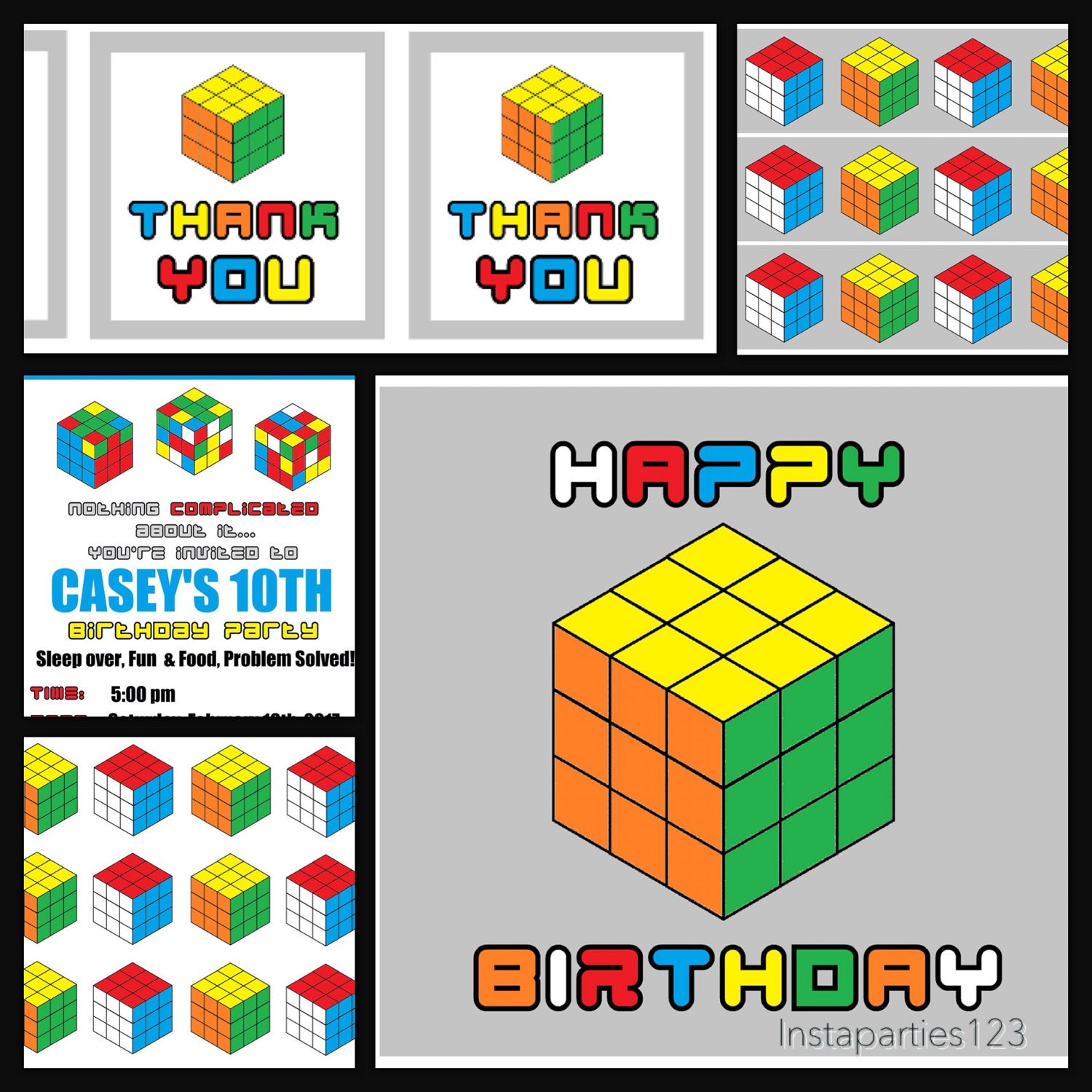DIGITAL Rubiks Cube Complete Party Instant Download Editable | Etsy