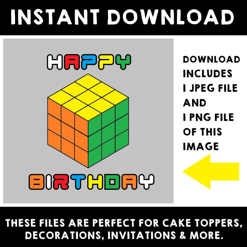 Rubiks Cube Cake Toppers - Etsy