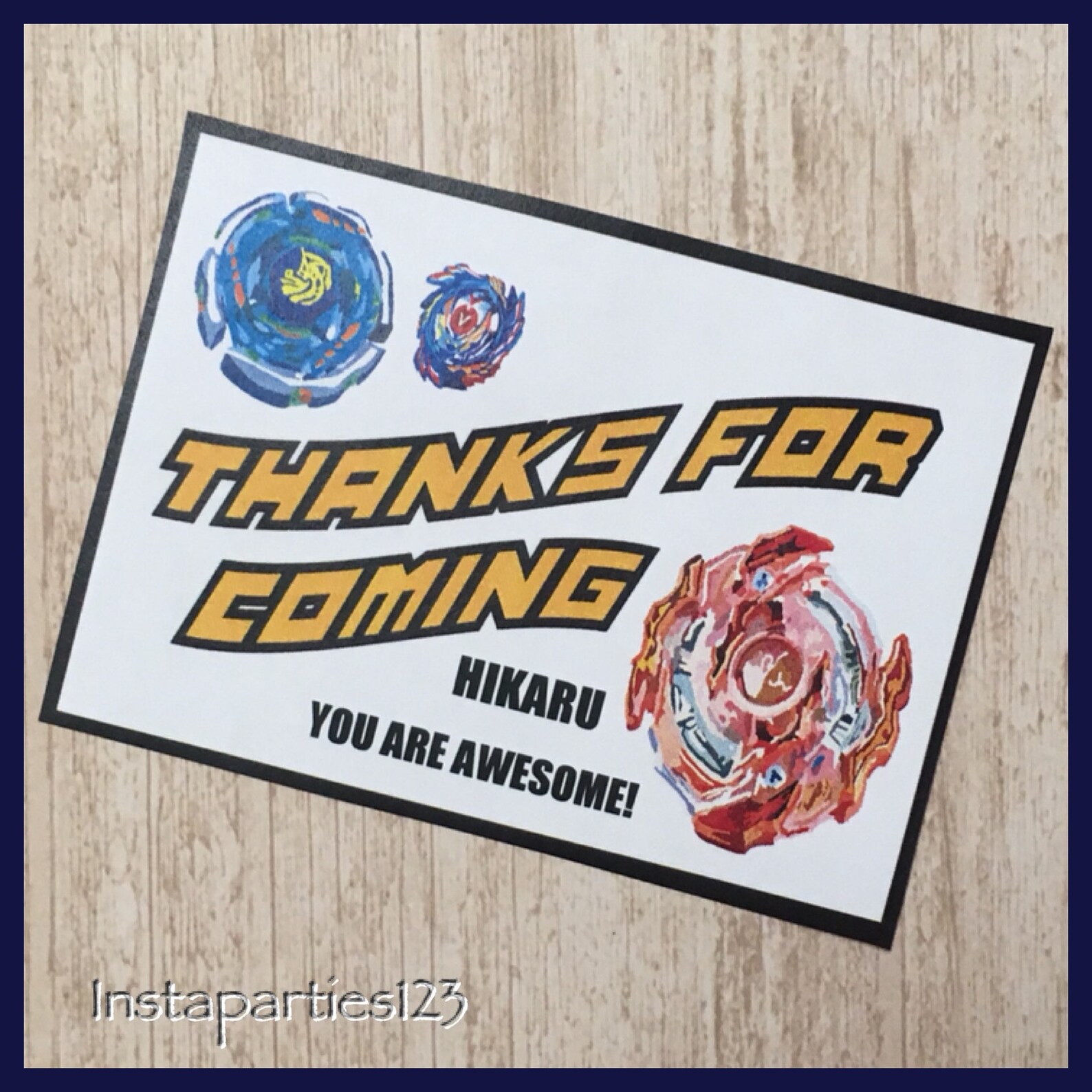 Digital BEYBLADE Editable Thank You Tags PDF Instant Download Birthday ...