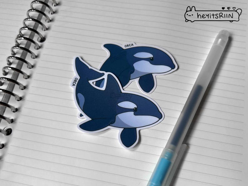 Orca Sticker Sheet & Vinyl Sticker Set | Killer Whale Stickers | Ocean ...