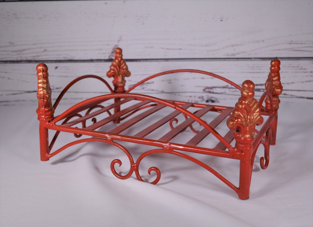 Vtg Doll Furniture, Cast Iron, Bed Frame, Bratz, Skipper Diaroma, Doll ...
