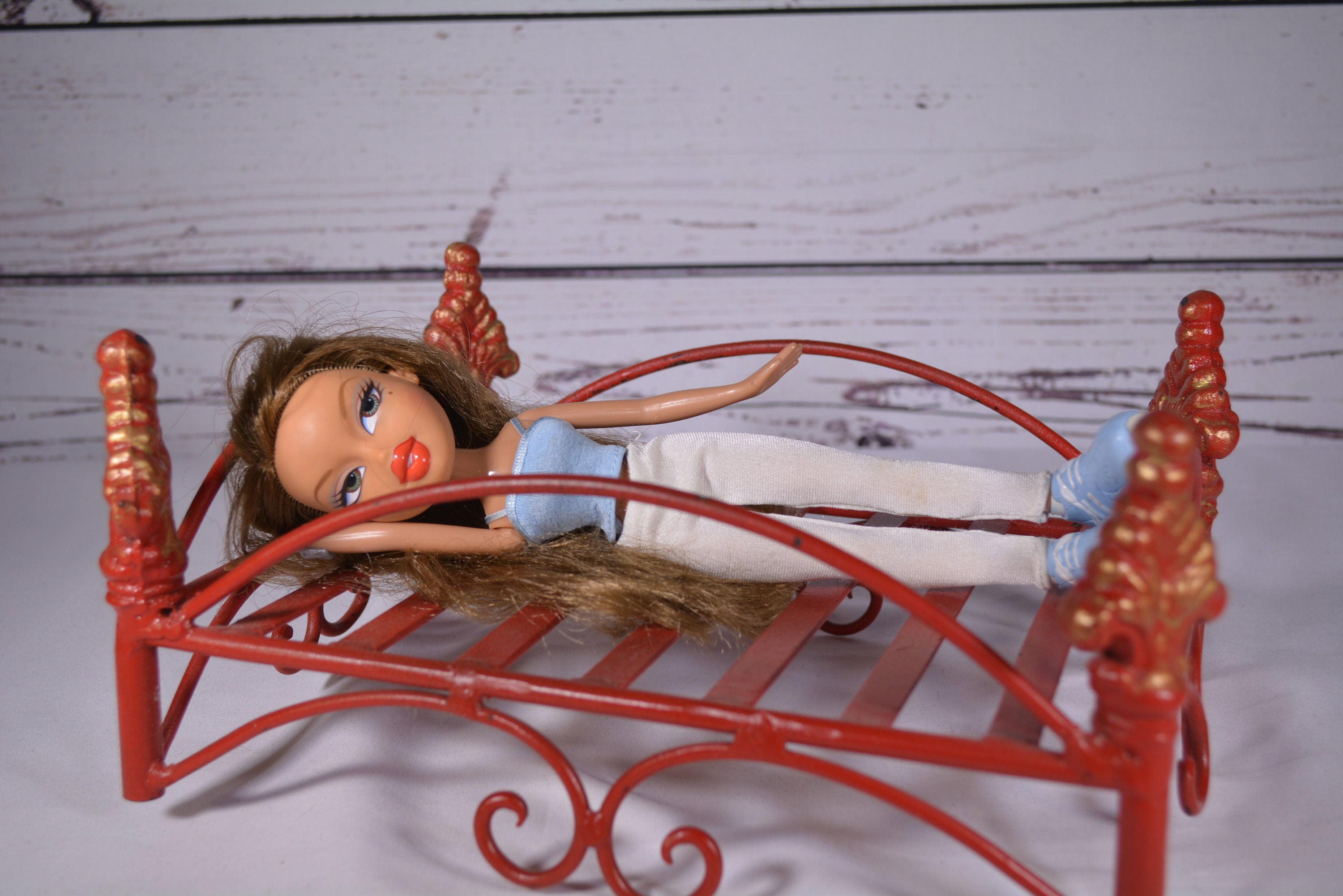 Vtg Doll Furniture, Cast Iron, Bed Frame, Bratz, Skipper Diaroma, Doll ...