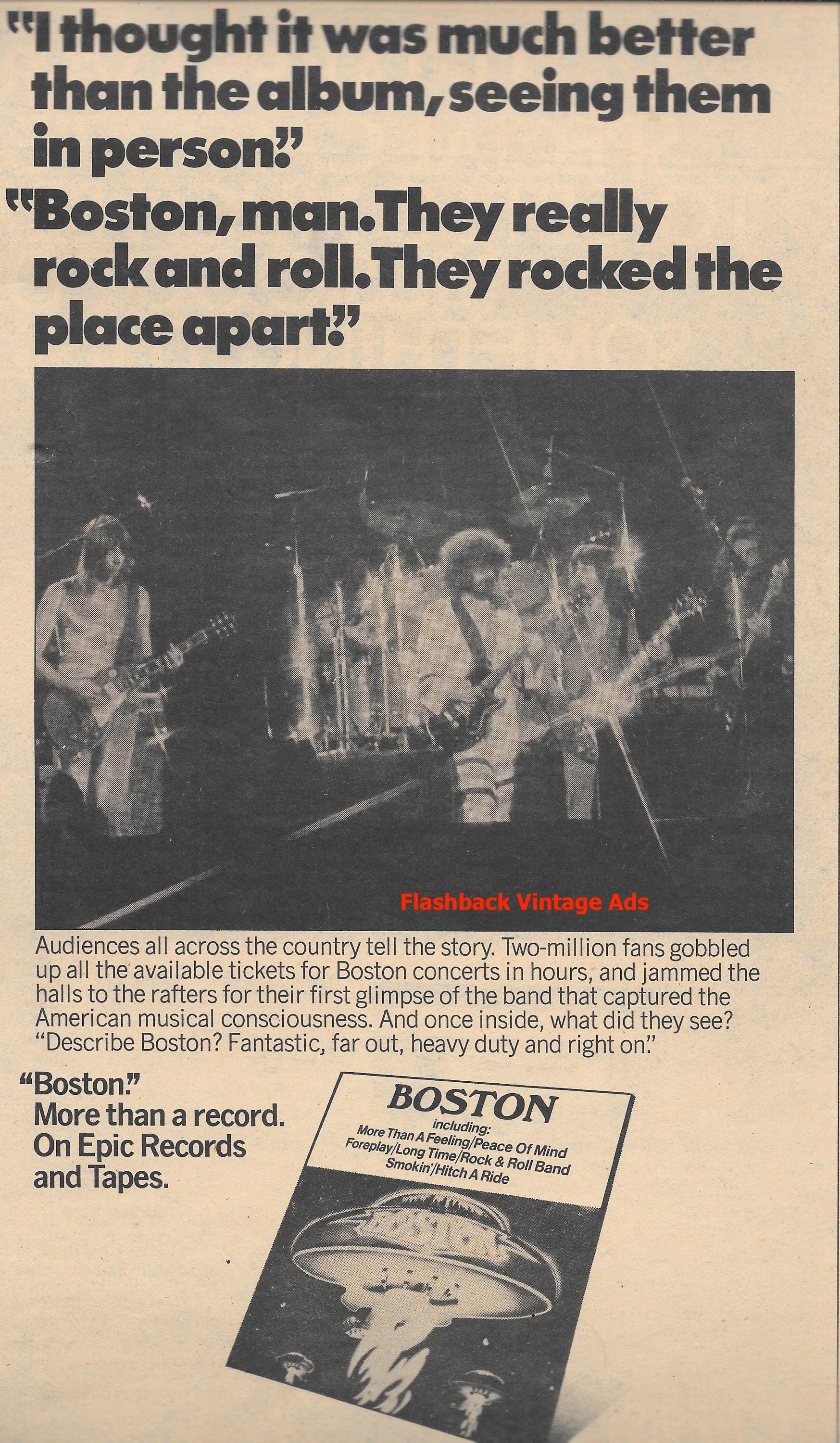 1977 Boston Debut Album & Tour Music Industry Original Promotional ...