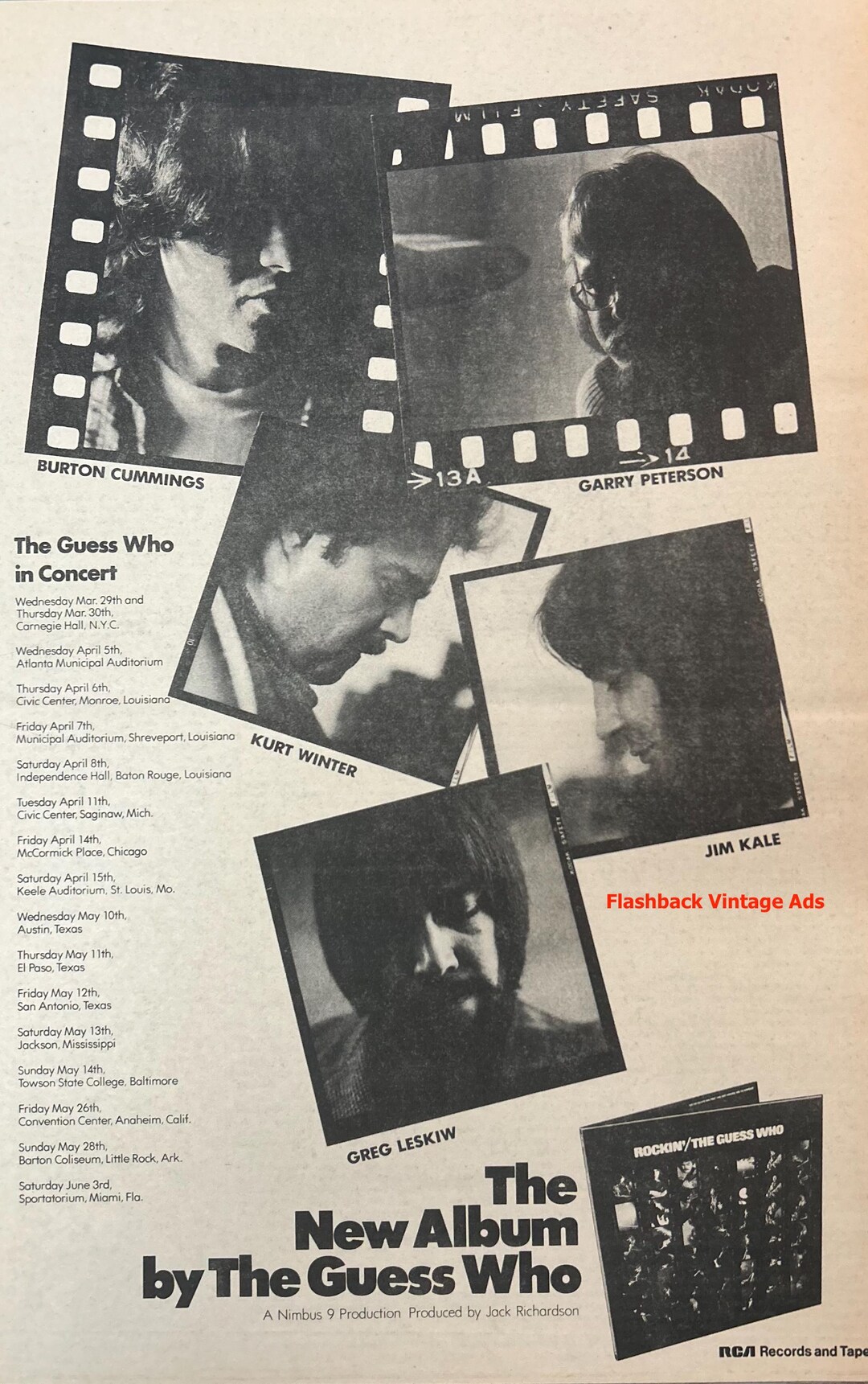 1972 the Guess Who 'rockin' Album Release & Tour Original Music ...