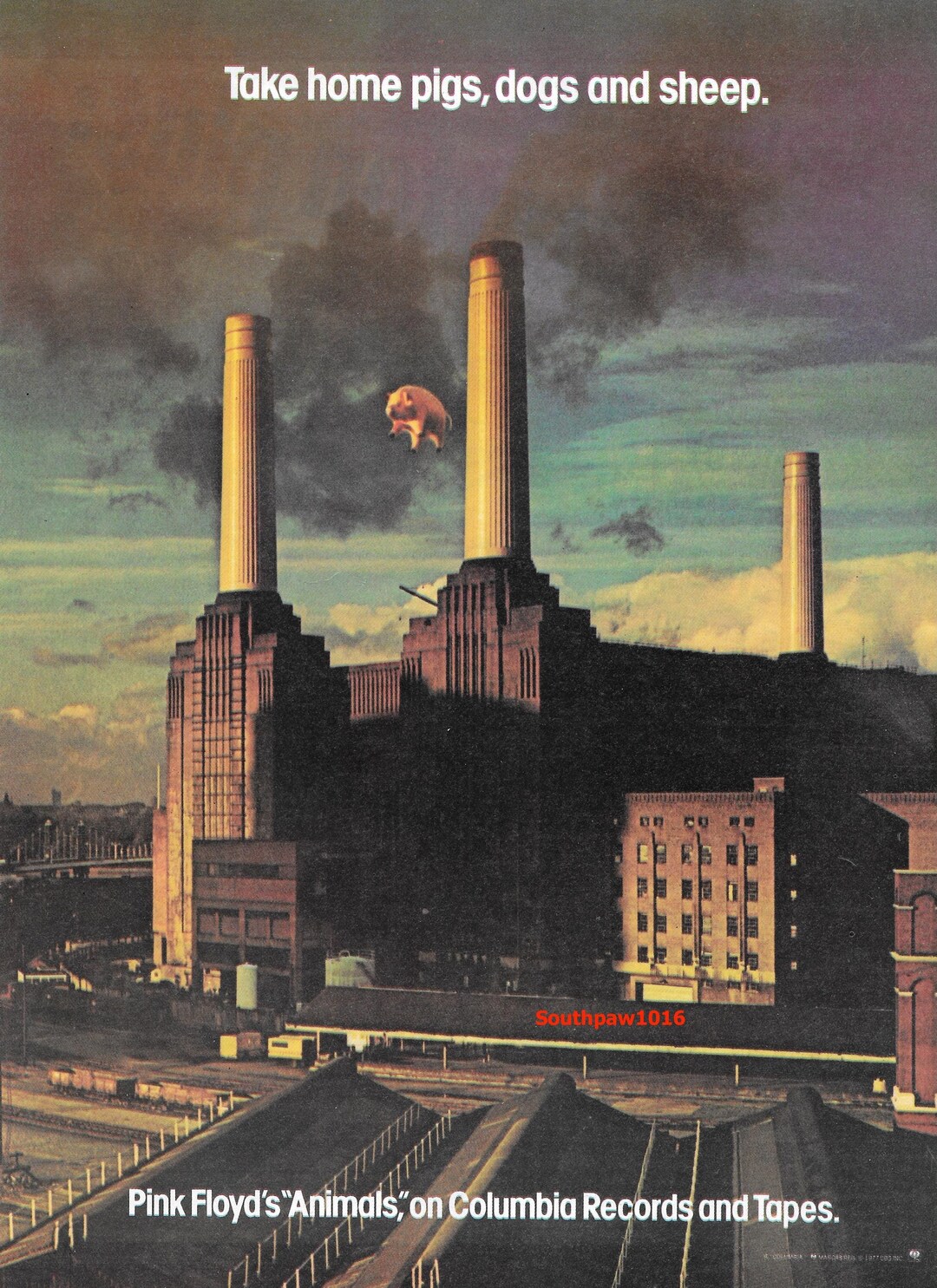 1977 Pink Floyd 'animals' Album Release Original Music Industry ...