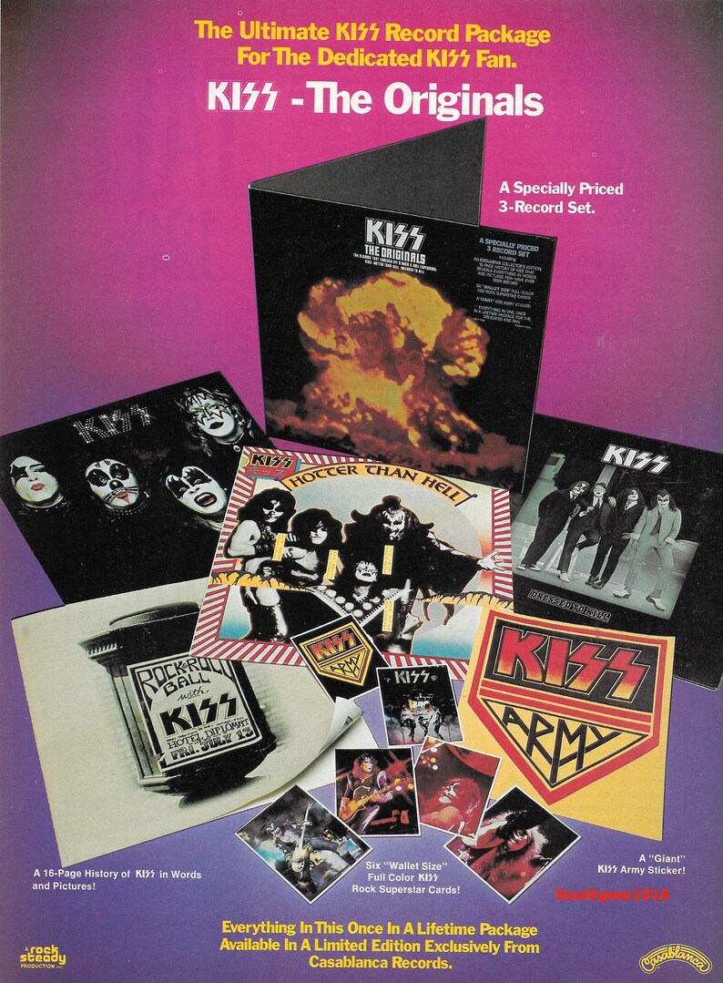 Original 1975 KISS 'the Originals' Album 'the Ultimate KISS Record ...