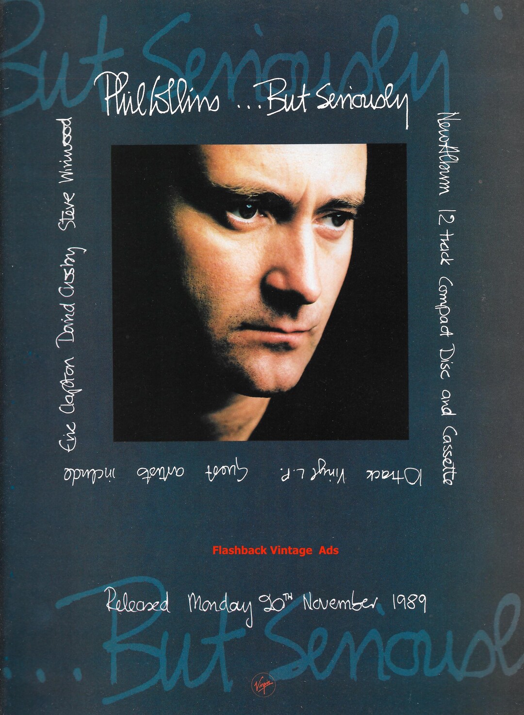 1989 Phil Collins '.....but Seriously' Original Album Release Music ...