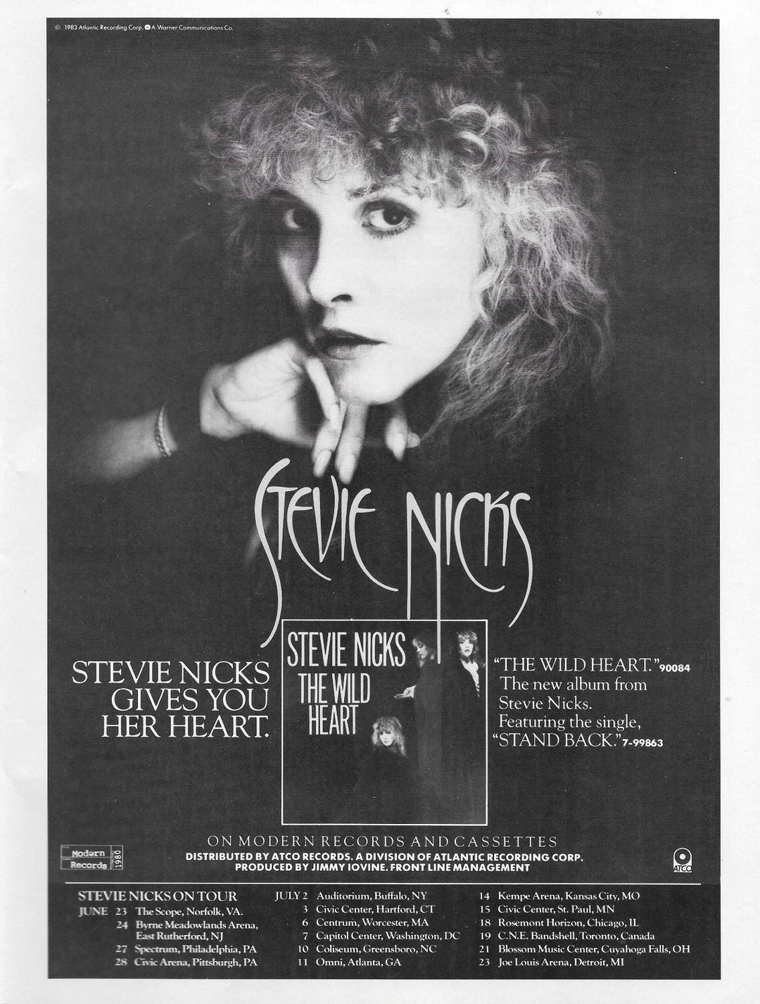 1983 Stevie Nicks 'the Wild Heart/stand Back' Record Release & Tour ...