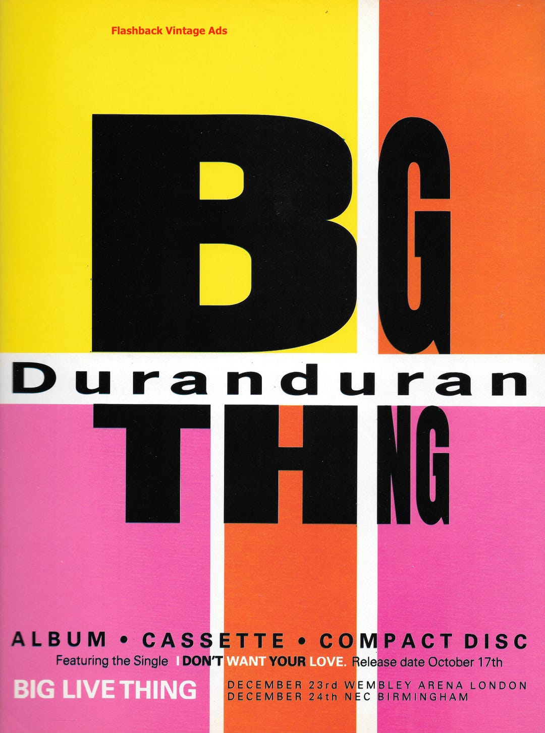 1988 Duran Duran 'big Thing' Original Album Release Music Industry ...