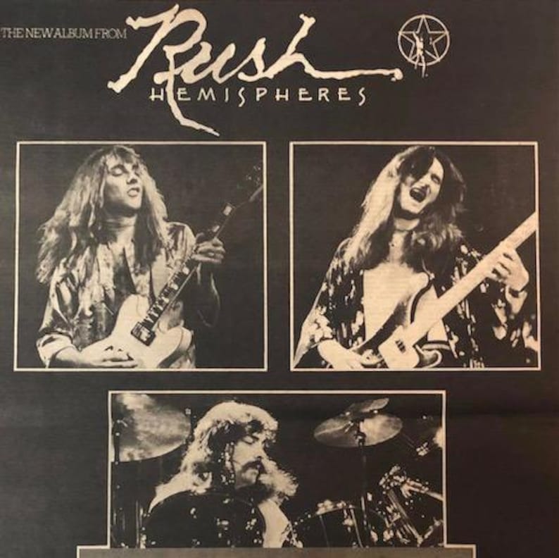 1978 Rush 'hemispheres' Album Release Original Promotional Print ...