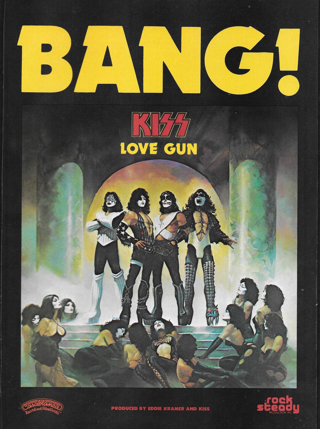 1977 KISS 'love Gun' Album Release Original Music Industry Promotional ...