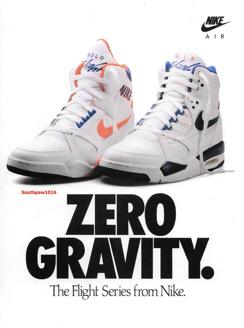 1990 Nike Flight Series Basketball Shoes 'zero Gravity' Classic Print ...