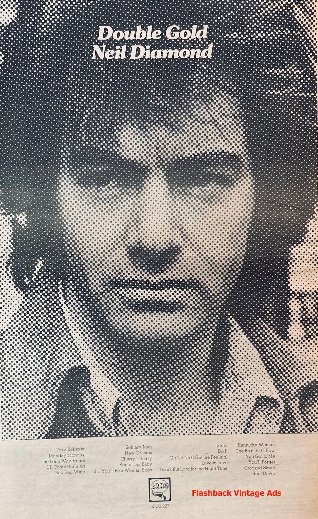 1973 Neil Diamond 'double Gold' Album Release Original Music Industry ...