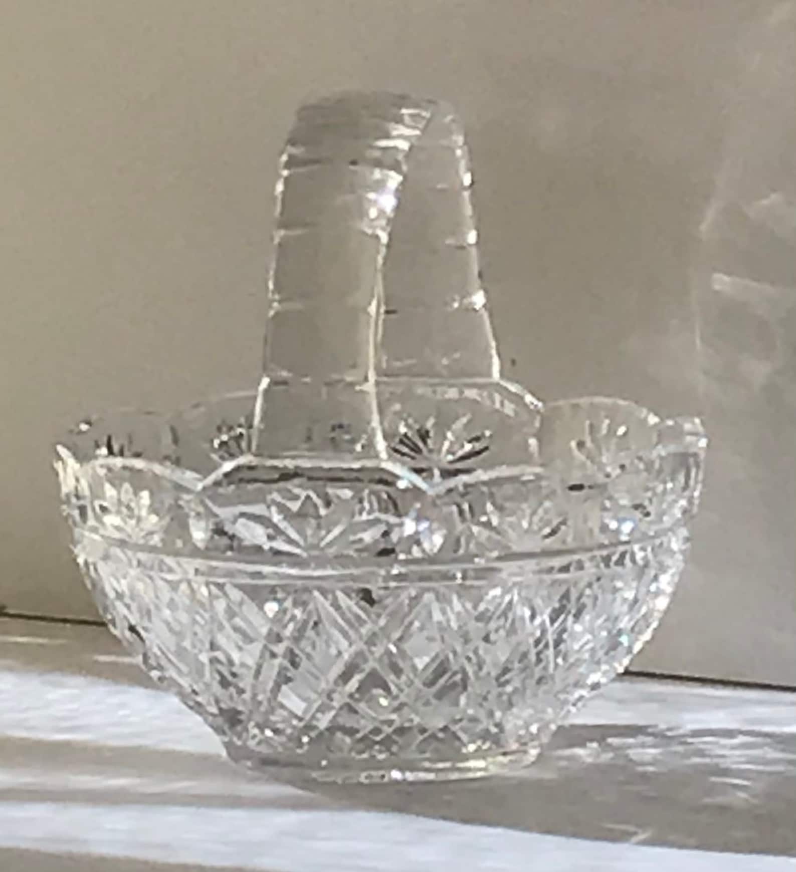Bohemia Stunning Crystal Basket Czech Republic Reflects - Etsy UK