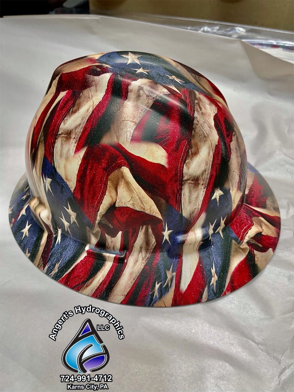USA Flag on Hardhat - Etsy