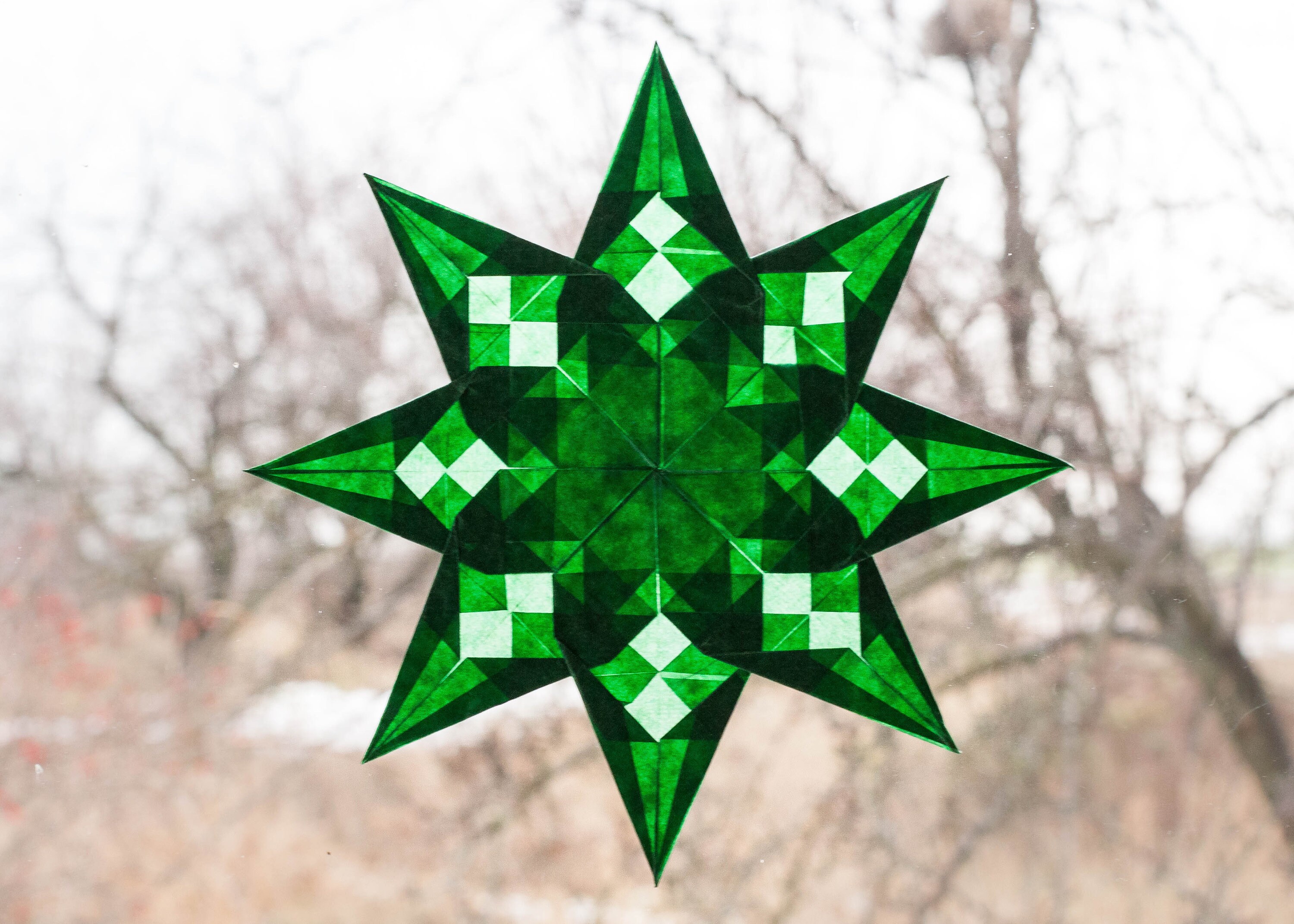 Waldorf Window Stars green window christmas decals nursery | Etsy