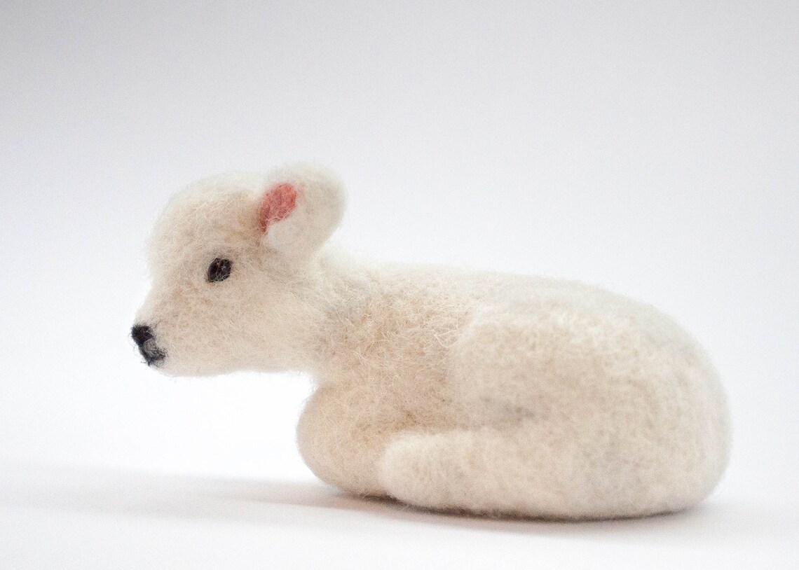 Needle Felted White Lamb Nativity Set Needle Felted Animal - Etsy