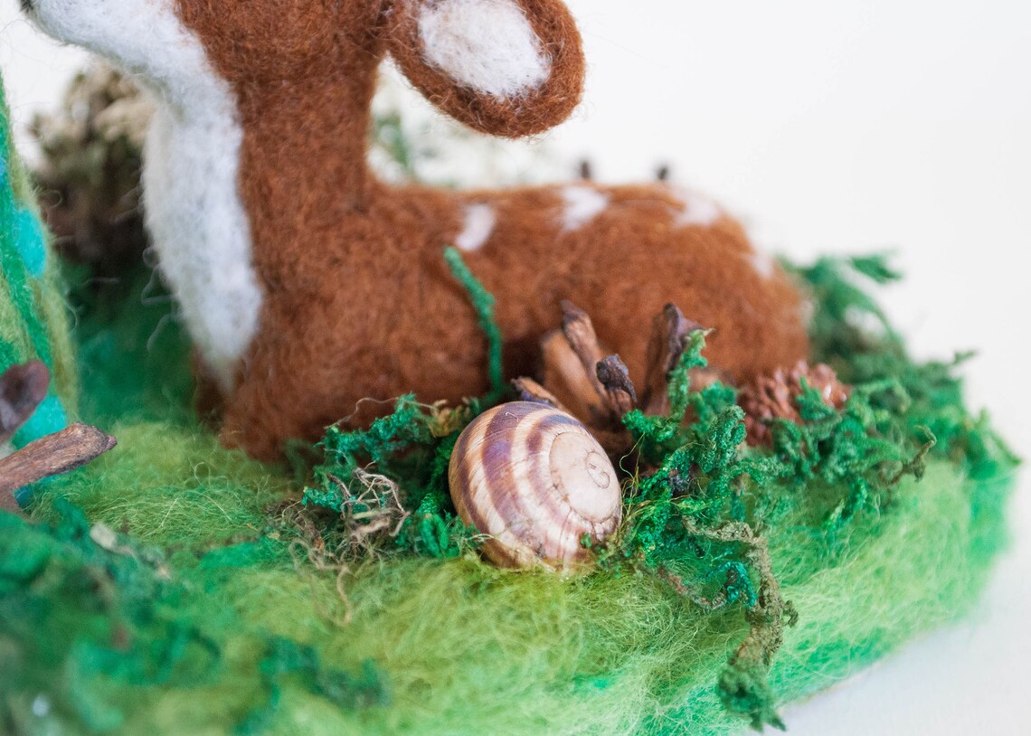Needle Felted Spring Fairy With Fawn Deer Nature Table - Etsy