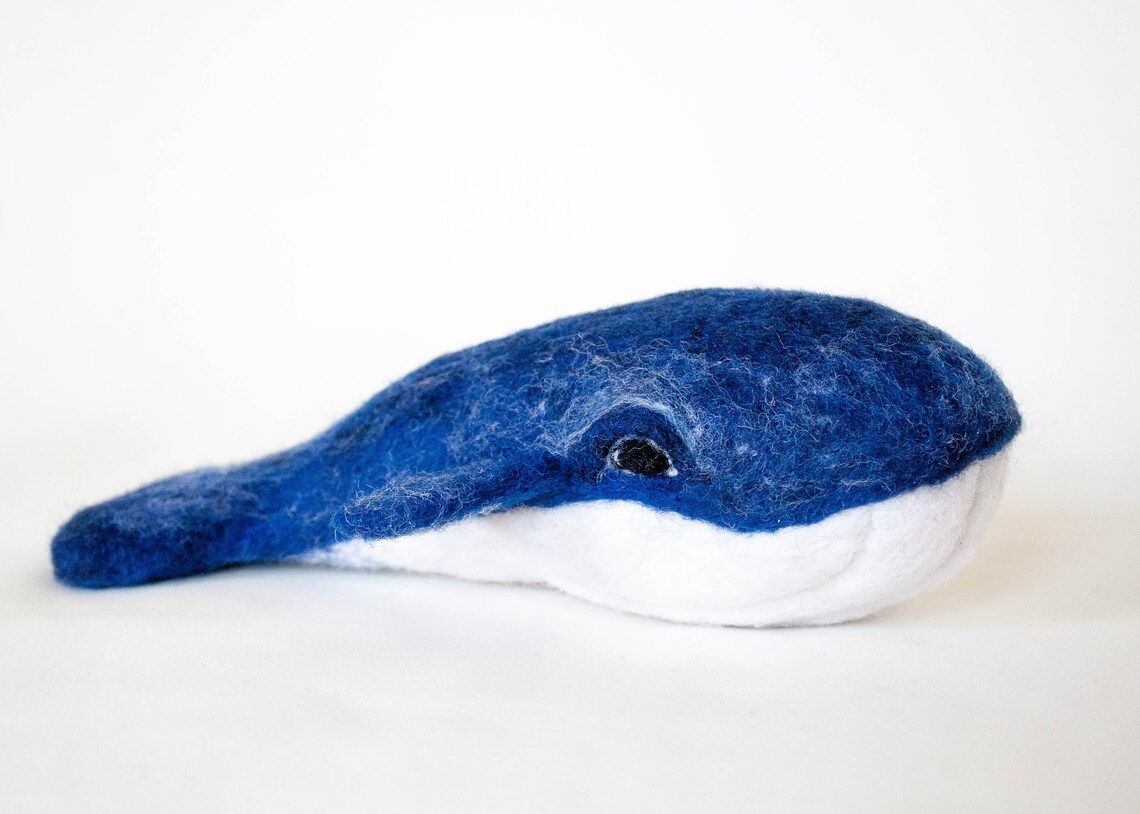 Needle Felted Whale Soft Sculpture Whale Felt Replica Big - Etsy