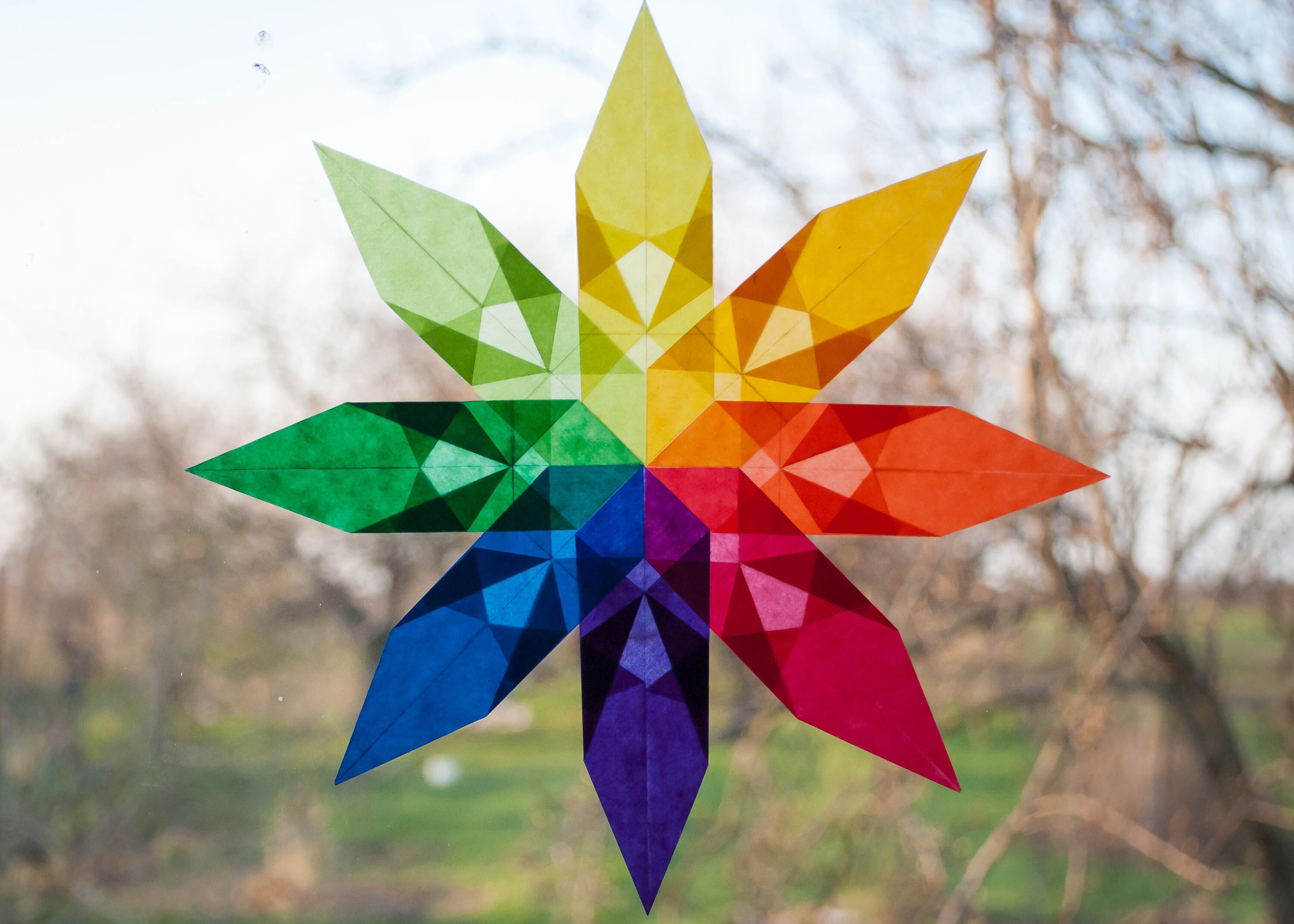 Waldorf Window Stars, Rainbow Stars Window Christmas Decals Nursery ...