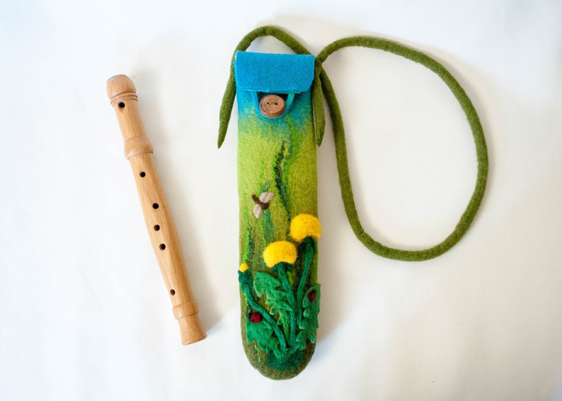 Waldorf Flute Case. Felted Wool Cover, School Recorder Bag, Flute Cover ...