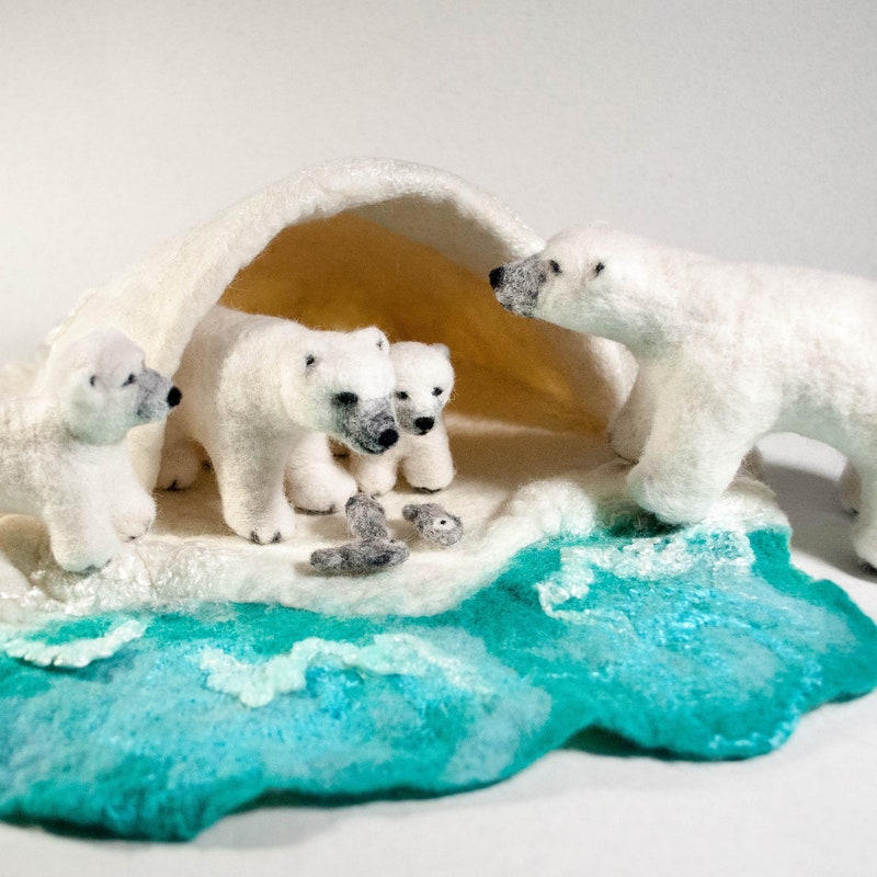 Felt Polar Bear - Etsy