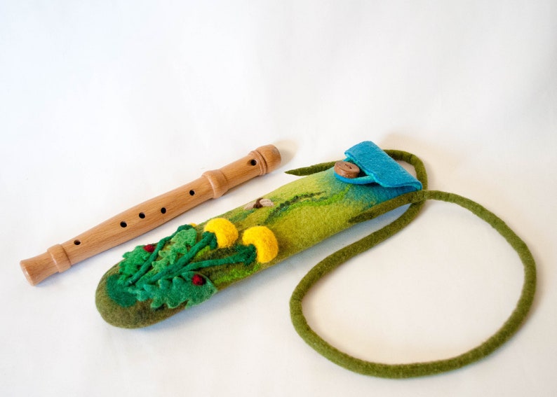 Waldorf Flute Case. Felted Wool Cover, School Recorder Bag, Flute Cover ...