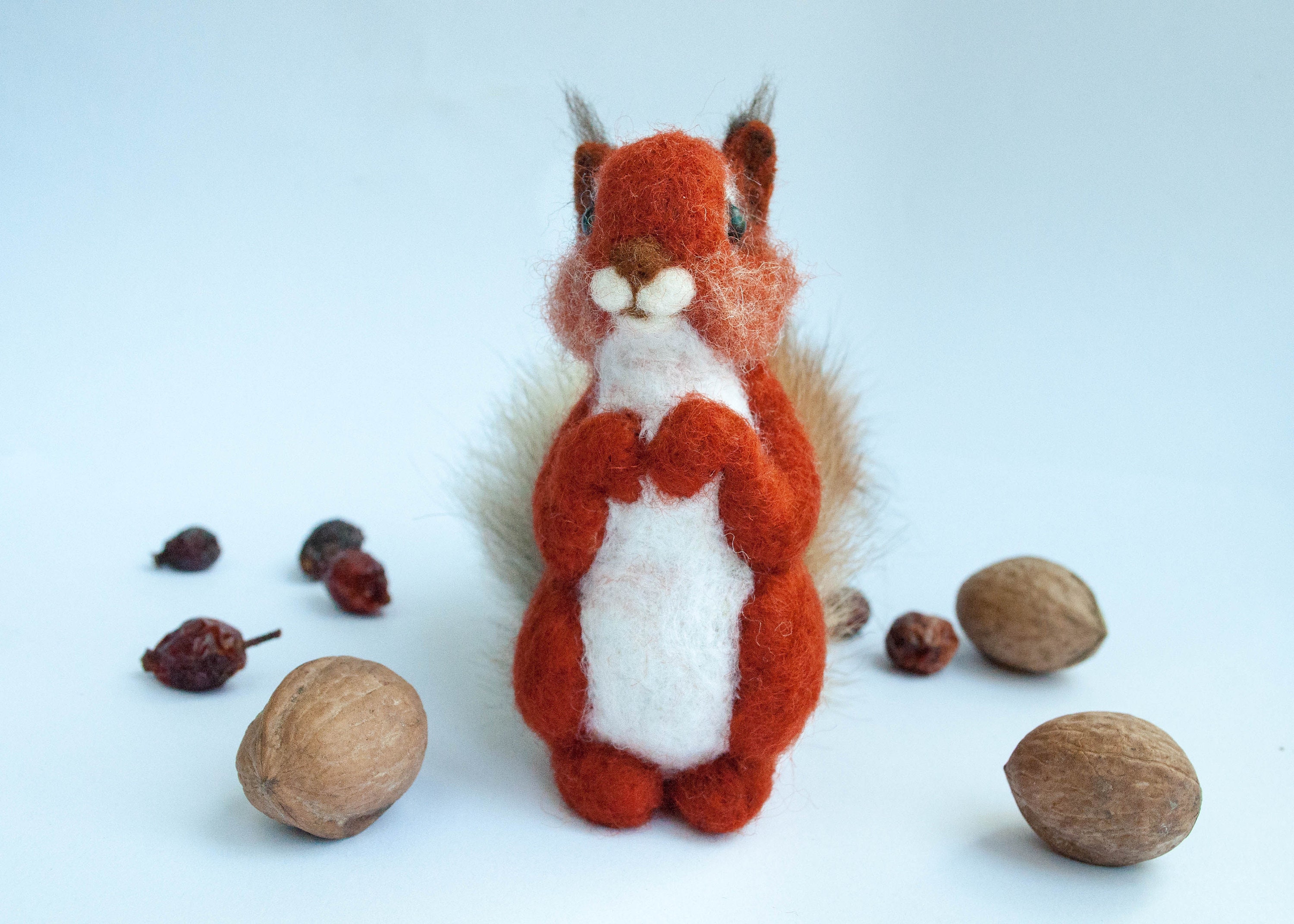 Needle Felted Squirrel wool animals wool squirrel felt | Etsy