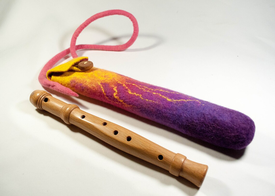Waldorf Flute Case. Felted Wool Cover, School Recorder Bag, Flute Cover ...