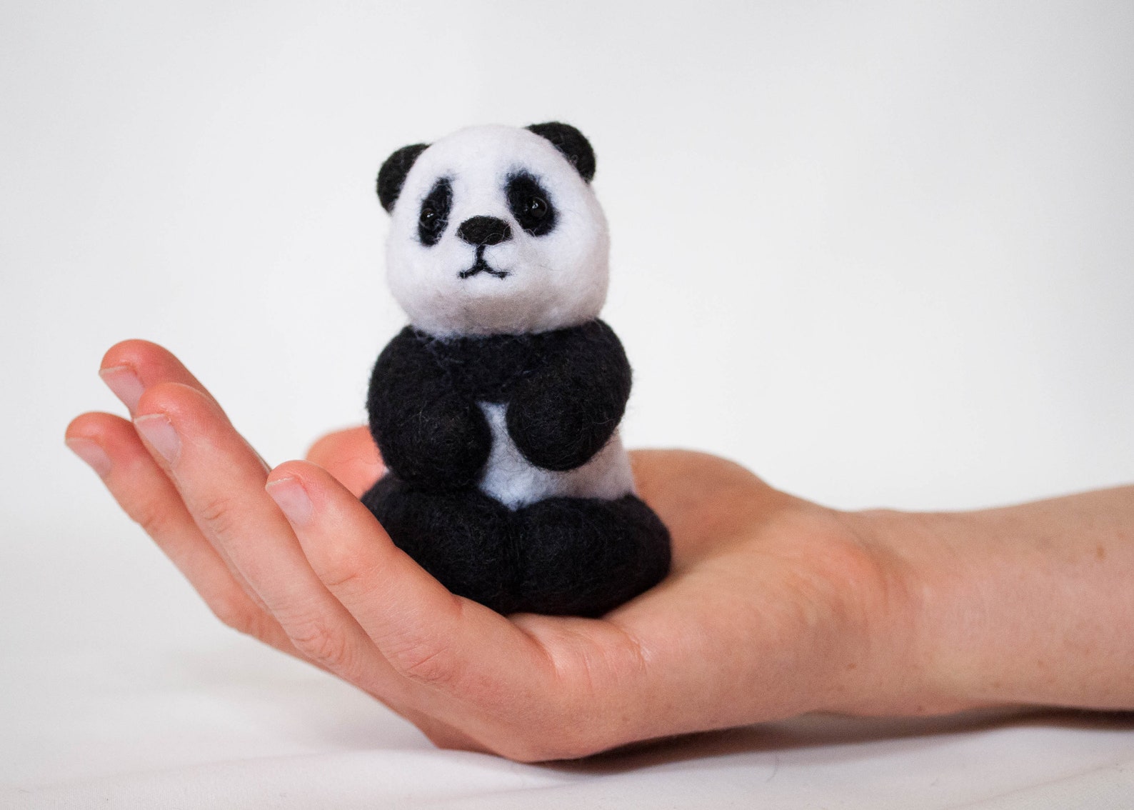 Needle Felted Panda Family With Felted Play Mat, Baby Panda, Panda ...