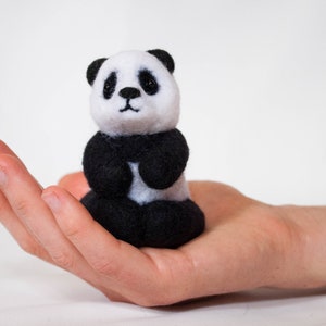 Needle Felted Panda Family With Felted Play Mat, Baby Panda, Panda ...