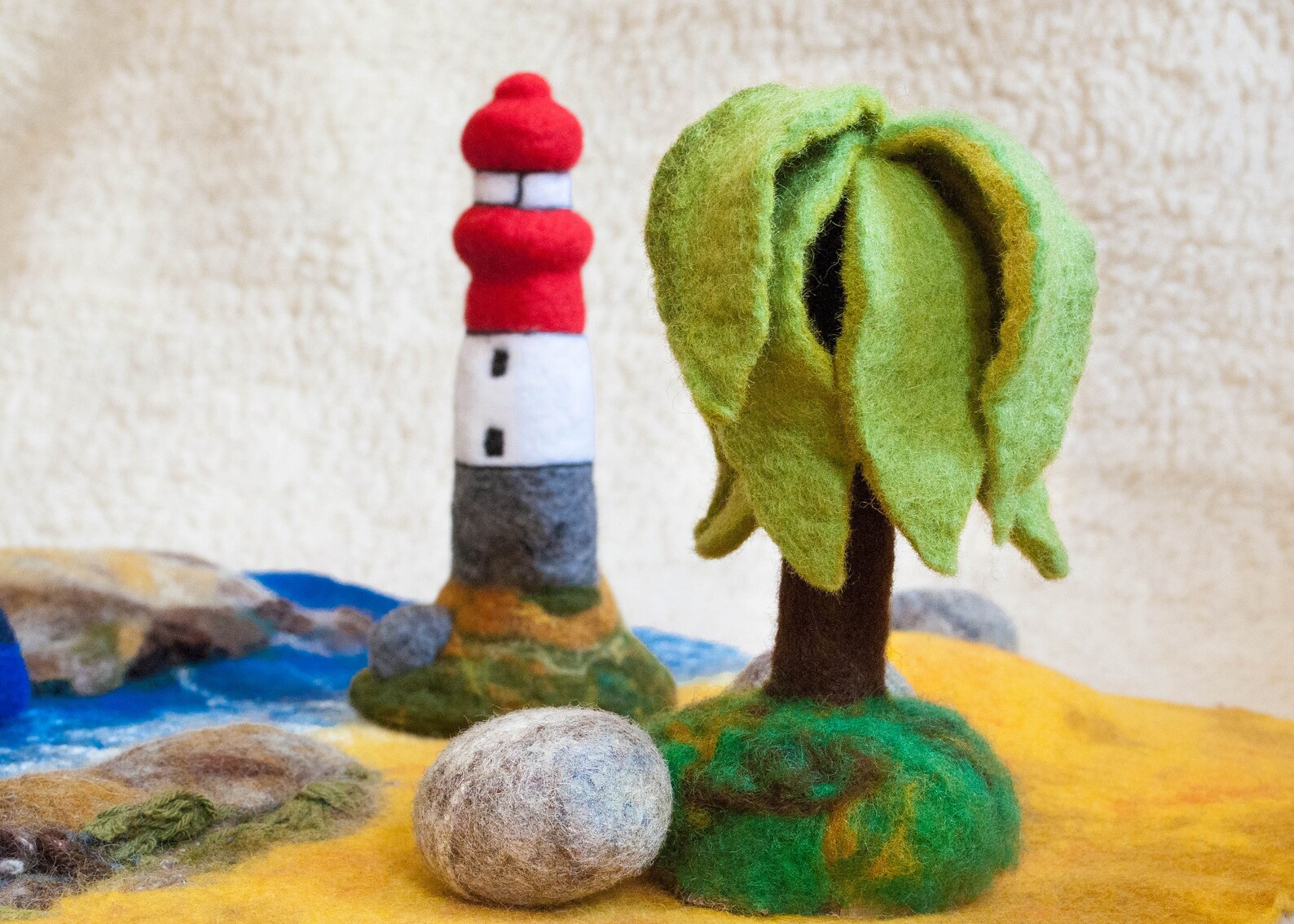 Felt Play Mat - Sea and Beach Felt Playscape, Wool , Waldorf Toys ...